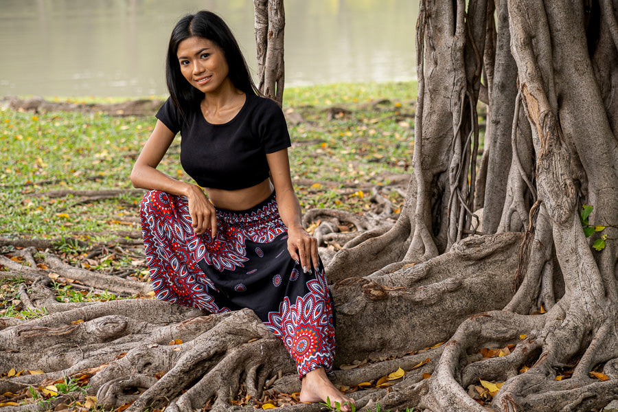 Black Bamboo Rayon Lotus Harem Pants | Hippie-Pants.com – Hippie Pants