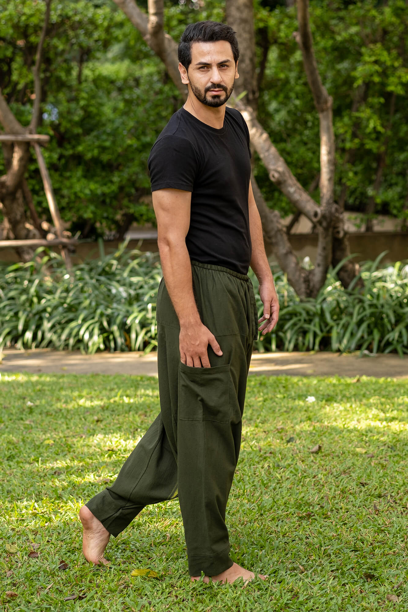 Dark Green Evolution Harem Pants for Men | Hippie-Pants.com – Hippie Pants