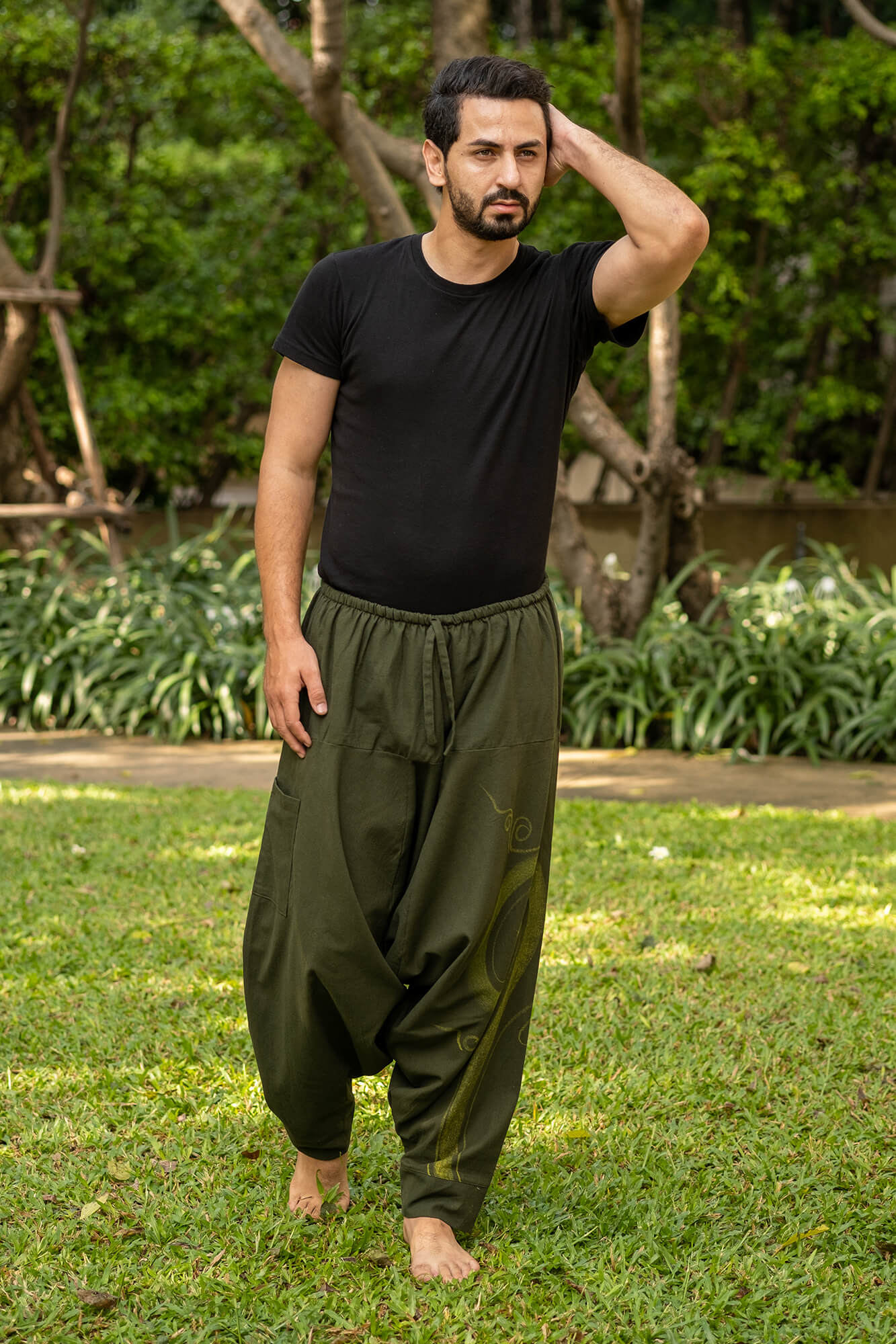 Dark Green Evolution Harem Pants for Men | Hippie-Pants.com – Hippie Pants