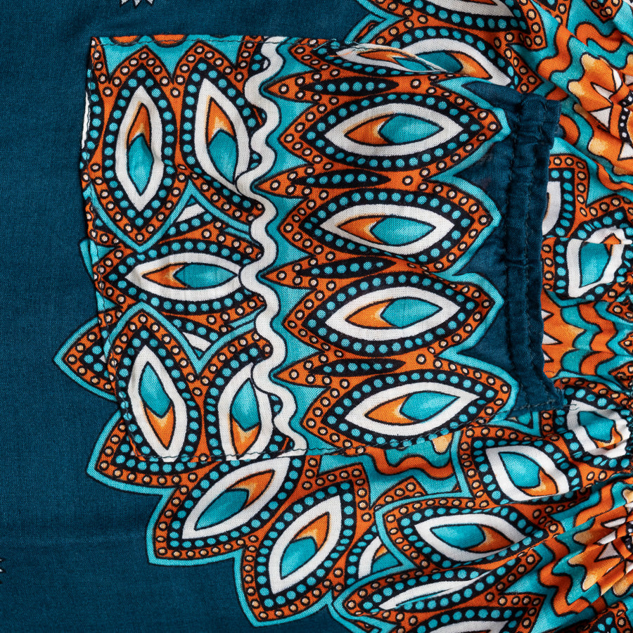 Teal Petal Patterned Flowy Yoga Pants | Hippie-Pants.com – Hippie Pants