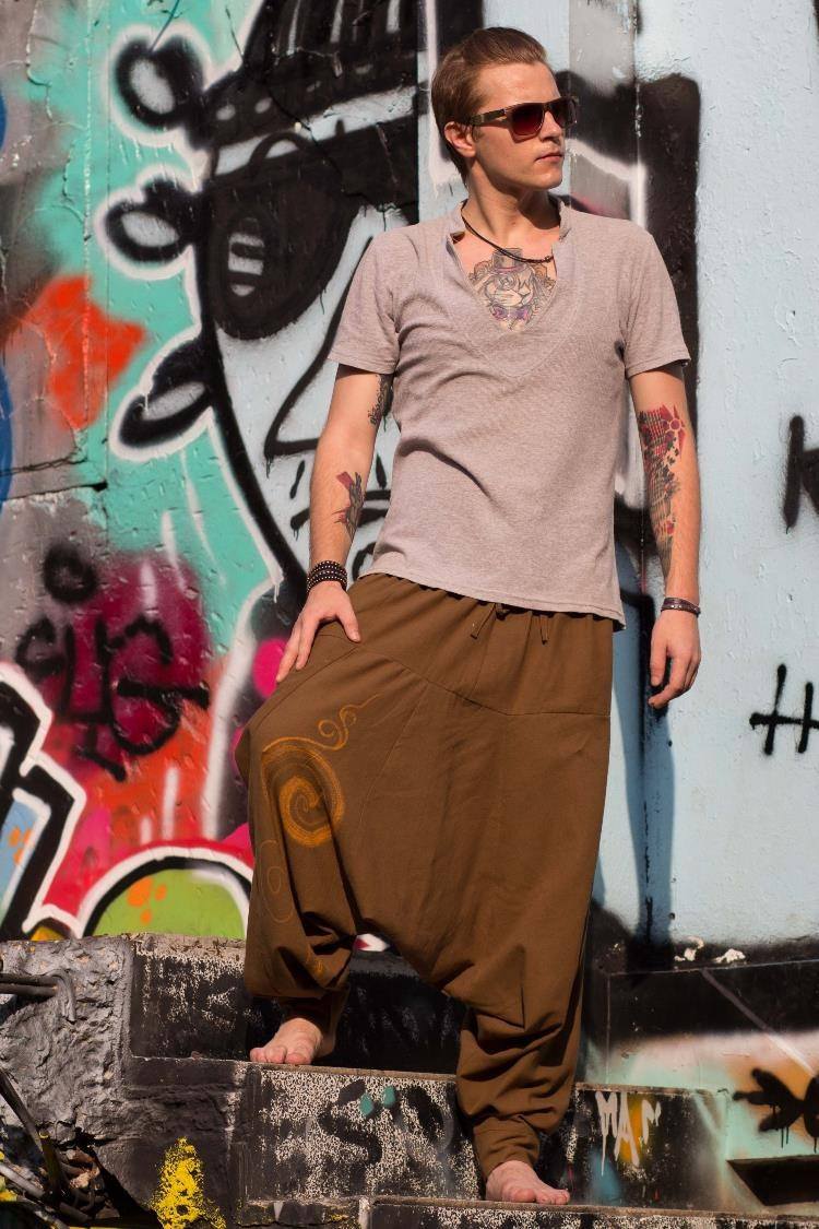 Beige Evolution Harem Pants for Men | Hippie-Pants.com – Hippie Pants